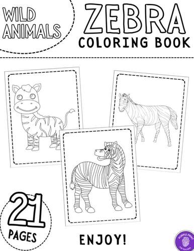 Wild Animals Coloring Book Animals in the wild "Zebra" Coloring Worksheets