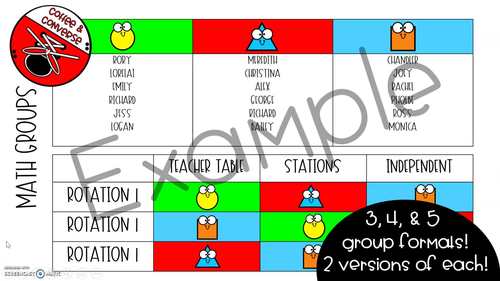 Student Groupings Shapes Theme by Coffee and Converse | TPT
