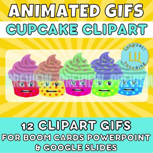 Cupcake Clip art (Animated Gifs) set 4 by Teachers Resource Store