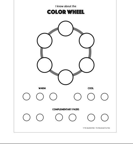 Color theory activity & coloring sheets. Color Schemes & Color Families