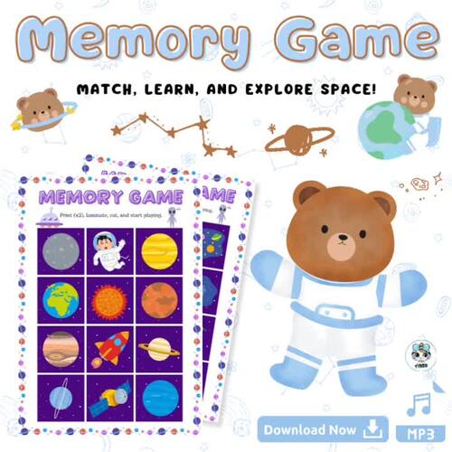 Memory Game (Space and Planets) by ABC Playhouse | TPT