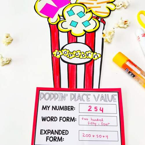 Place Value Math Craft - Poppin' Place Value by Loving Math | TPT