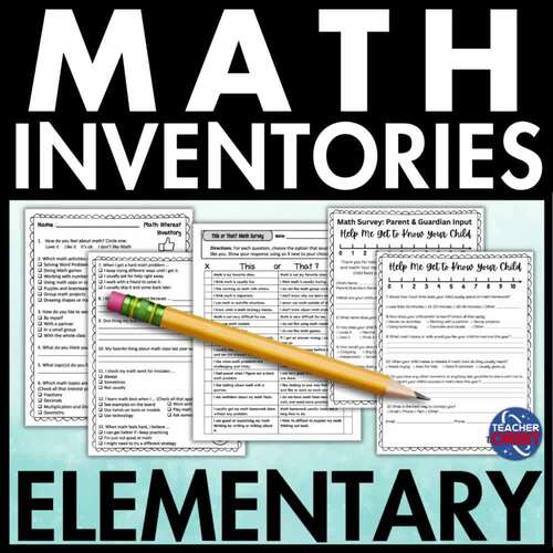 Math Interest Inventory & Surveys | Back to School First Day Activities