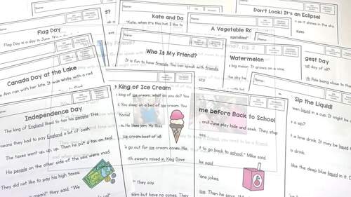 Summer Decodable Texts for 1st Grade | Passages on Summer and Summer ...