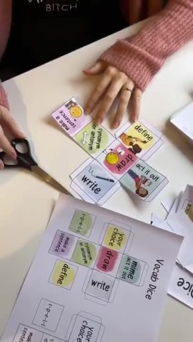 Vocabulary DIY Training Dice / Creative Vocab Work by Doodleteachers