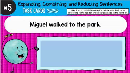 Digital Grammar Activities - Reducing, Combining, & Expanding Sentences ...