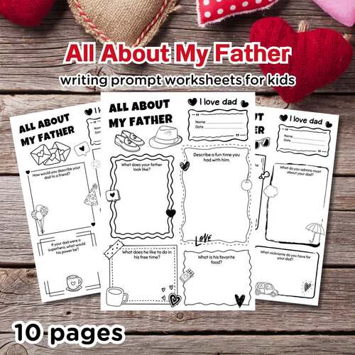 All About My Father, Fun Writing Worksheet for Grades 2-6, Father's Day ...