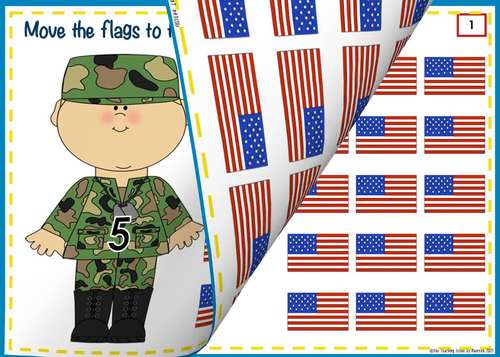 Memorial Day Counting How Many Flags Google Slides Numerals and Number ...