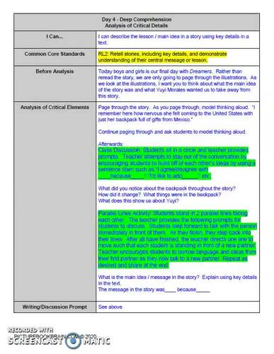 Dreamers / Sonadores by Yuyi Morales Lesson Plan & Activities | TPT