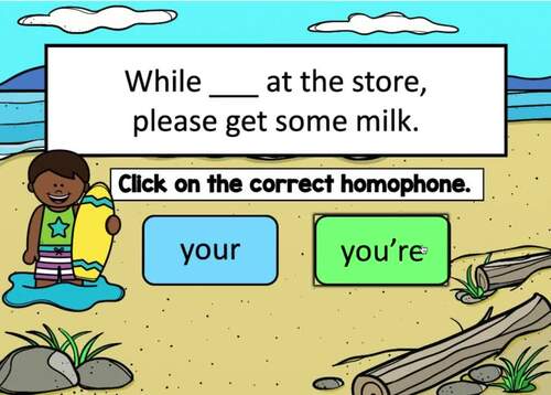 Homophones Your You're Grammar Boom Cards by 3rd Grade Engaged | TPT