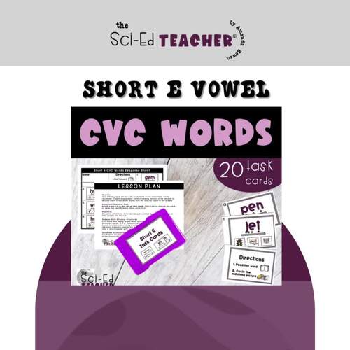 Kindergarten Phonics | Short E Tap and Blend CVC Words with Picture ...