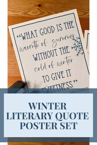 Winter Quote POSTERS & BULLETIN BOARD Classroom Decor | PRINTABLE