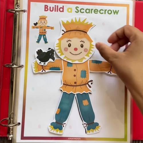 Fall or Autumn Busy Book, Toddler Learning Binder, Quiet Book, Scarecrow