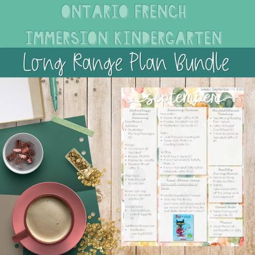 Ontario French Immersion Kindergarten Long Range Plans Bundle | TPT