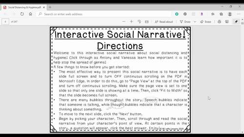Social Distancing and Hygiene Interactive Social Narrative - Distance ...