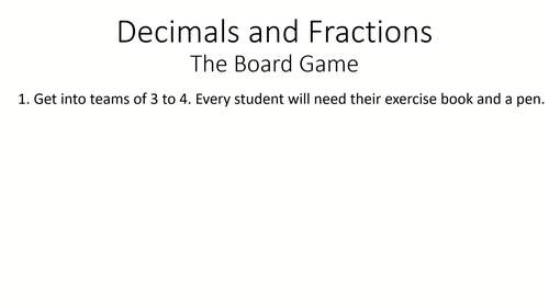 Decimals and Fractions Board Game by Mr A Teaches Math | TpT