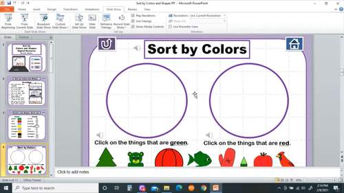 Sort by Colors and Shapes - Digital/Interactive Power Point by Anna Navarre
