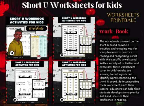 Short U Worksheets activities for kids by English For Kids ABC | TPT