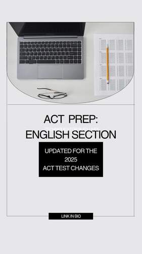 ACT Prep: English Section updated for 2025 Changes | TPT