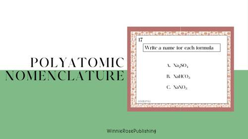 Polyatomic Naming by WinnieRosePublishing | TPT