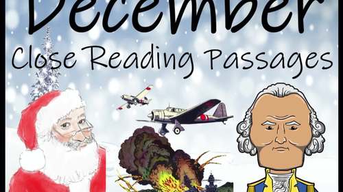 December Close Reading Comprehension Passages | 3rd Grade & 4th Grade