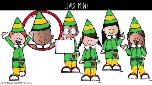 Elves clip art, Christmas clip art Mini by Melonheadz Clipart | TPT