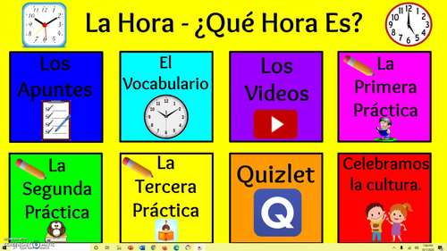 Spanish Time Unit - Distance Learning - La Hora - Interactive Digital ...