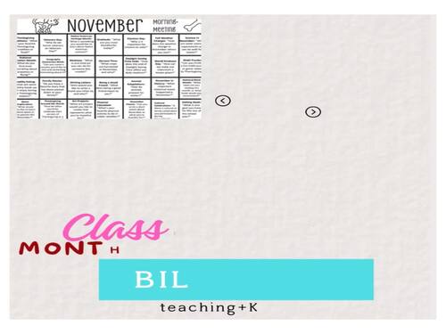 NOVEMBER CLASSROOM COMMUNITY meeting or home/school Spanish - bilingual