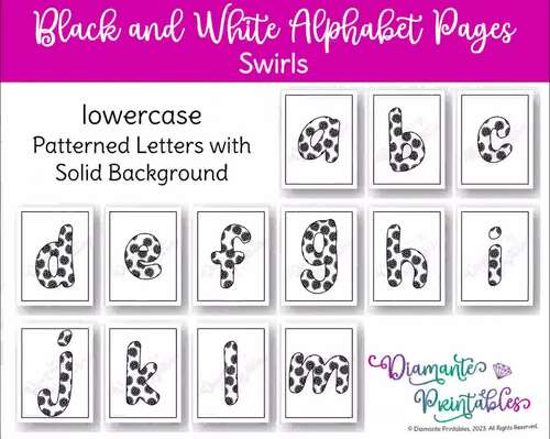 Printable Alphabet Poster Bundle | Swirls Bulletin Board Letters ...