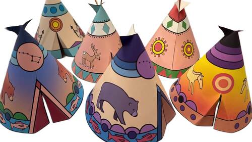 3/D Teepee Lesson Plan, Printable Native American Tipi Craft: 8 Tepee ...