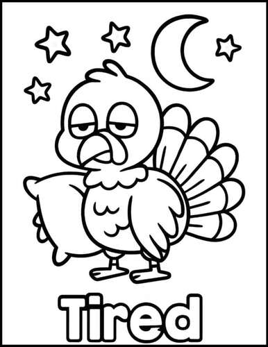 Tired Turkey Coloring Pages | PreK Thanksgiving Printable |coloring set,