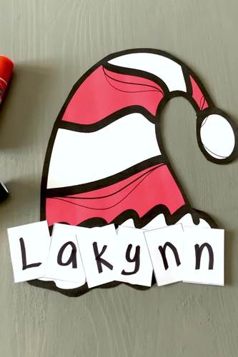 Santa Hat Christmas Name Craft for Pre-K & Kindergarten by Create 25 ...