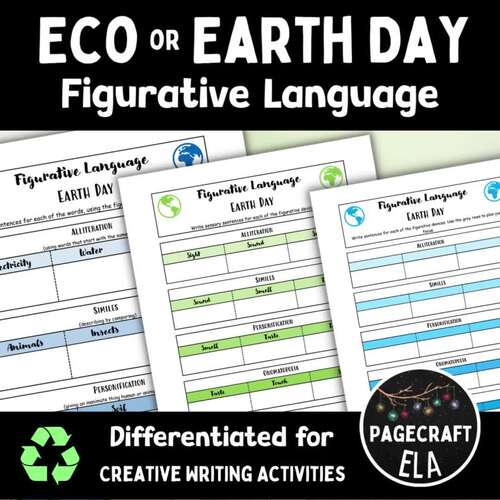Earth Day Figurative Language Differentiated Practice and Tasks | TPT