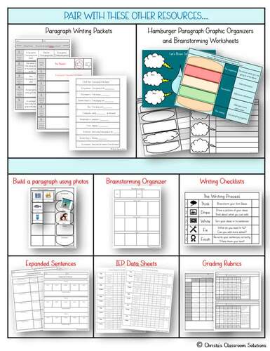 Writing Topic Boards Visuals for Autism Small Group- The Amusement Park