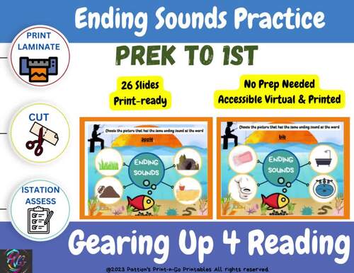 Ending Sounds Review Istation Practice Prek to 1st | TPT