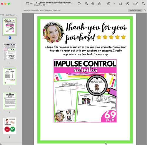 Impulsivity & Self Control Activities, Worksheets & Visuals for Impulse ...