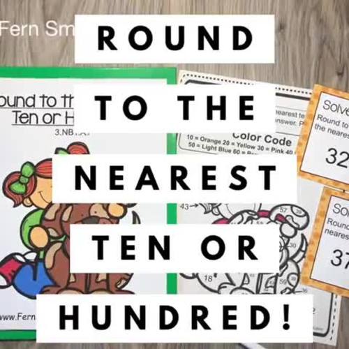 Round to the Nearest Ten or Hundred Bundle by Fern Smith's Classroom Ideas
