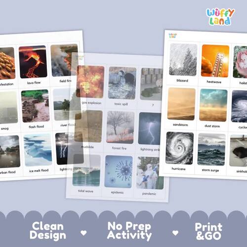 Kinds of Disasters Flashcards | Natural Disaster Vocabulary Cards by ...