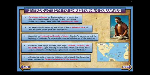 Christopher Columbus and The Americas. Powerpoint.L52. Santa Maria Voyage