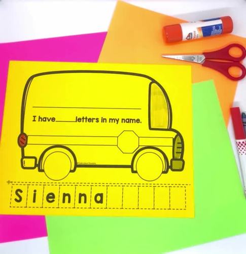 Back to School Name Craft School Bus Craft by Suburban Teacher | TPT