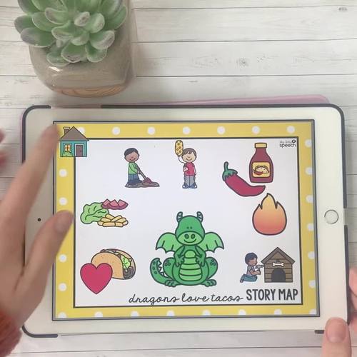 Dragons Love Tacos No Print Book Buddy (Distance Learning) Speech ...