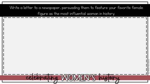 Womens History Month Writing Prompts | Digital and Printable by Ren ...