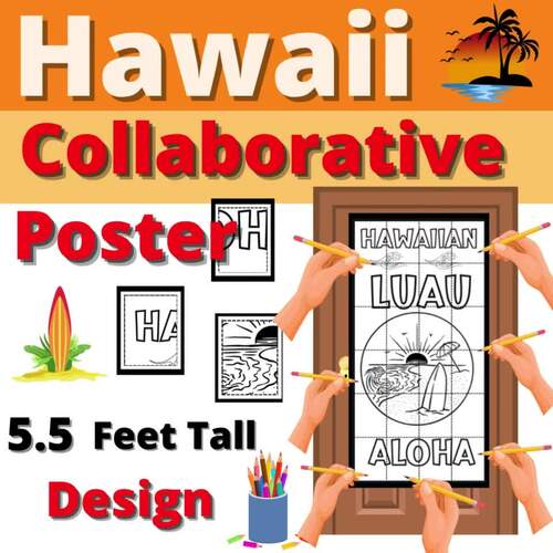 Hawaii Luau Collaborative Poster Door Hawaiian Decor Bulletin Board ...