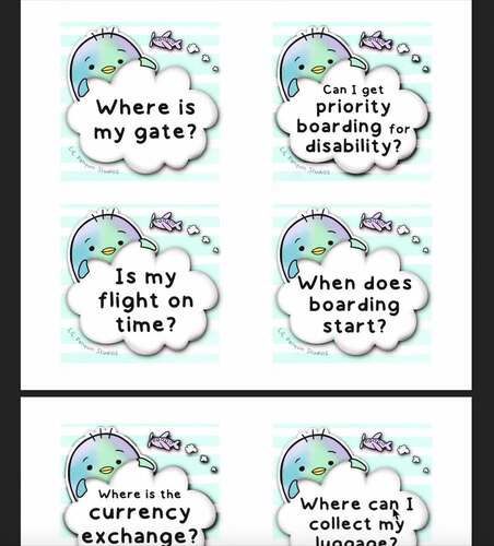Autism Airport Cards for Communication & Routine | SPED Travel, Summer ...