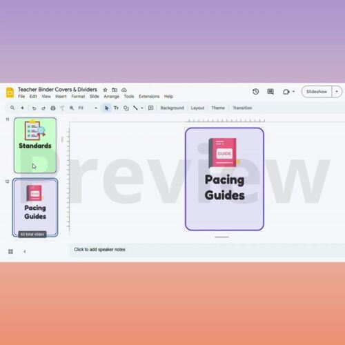 Teacher Binder – Editable Covers, Dividers & Spine Labels | Google Slides
