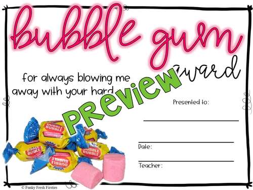 Candy Themed EDITABLE or print READY End of Year Student (EOY) Awards