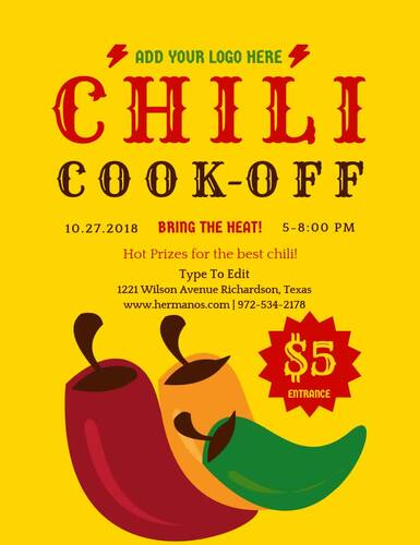 Chili Cook - Off & Chili Potluck (4)- Fully Customize your Flyer Ready ...