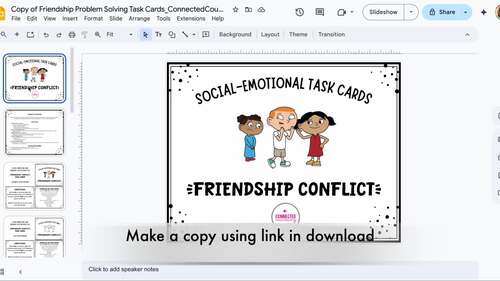Friendship Conflict Problem Solving Task Cards | Editable SEL Activity 2-5
