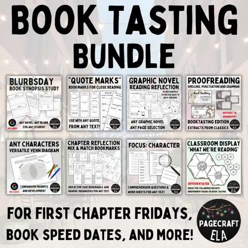 Book Tasting BUNDLE | For First Chapters, Fiction Speed Dating, Extract ...