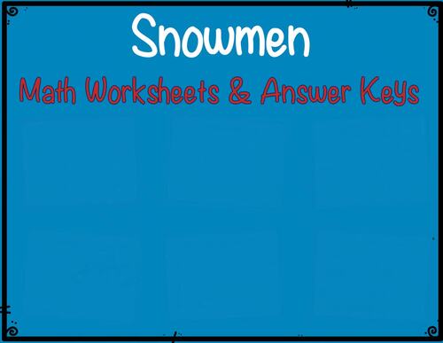 Snowmen Themed Kindergarten ELA and Math Worksheets | TPT